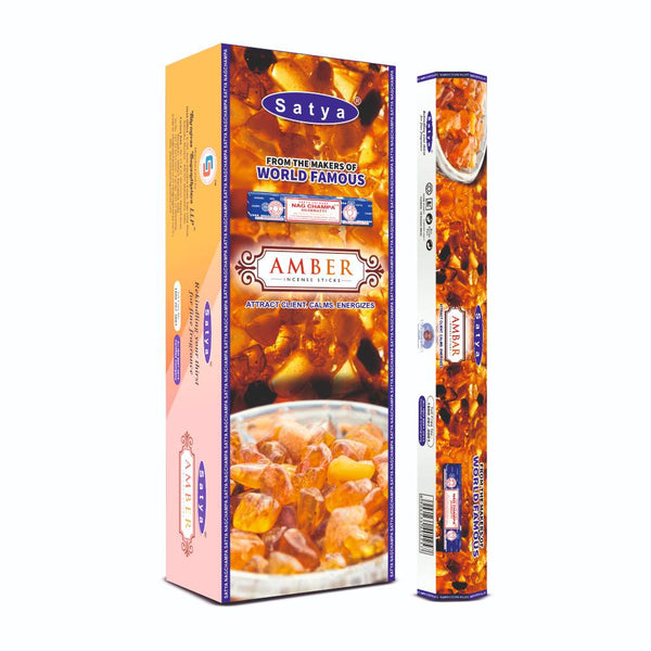 Amber Incense Hexa Satya - Warm, Earthy & Sweet Aromatic Sticks ...